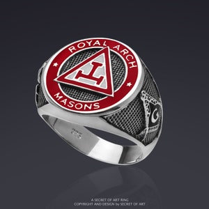 Royal Arch Ring Masonic Freemason Signet Ring Jewelry Mason Masonry ...