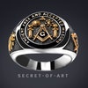 Knights Templar Ring Signet Ring Masonic Silver 925 Freemason Wtih 24K ...