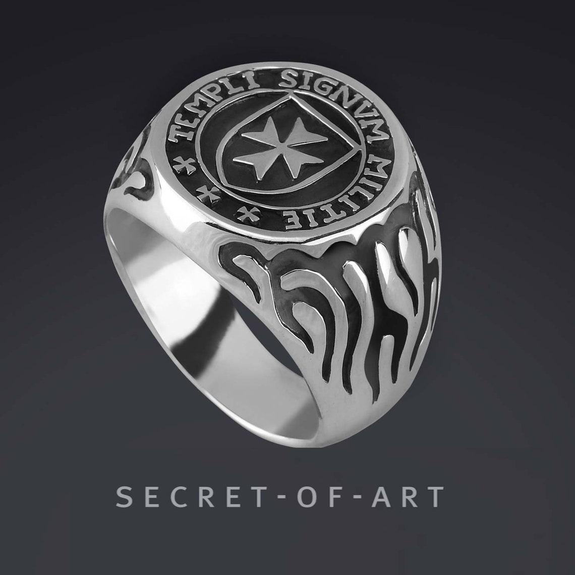 Knights Templar Ring Crusader Jewelry Gift Catholic Religious - Etsy
