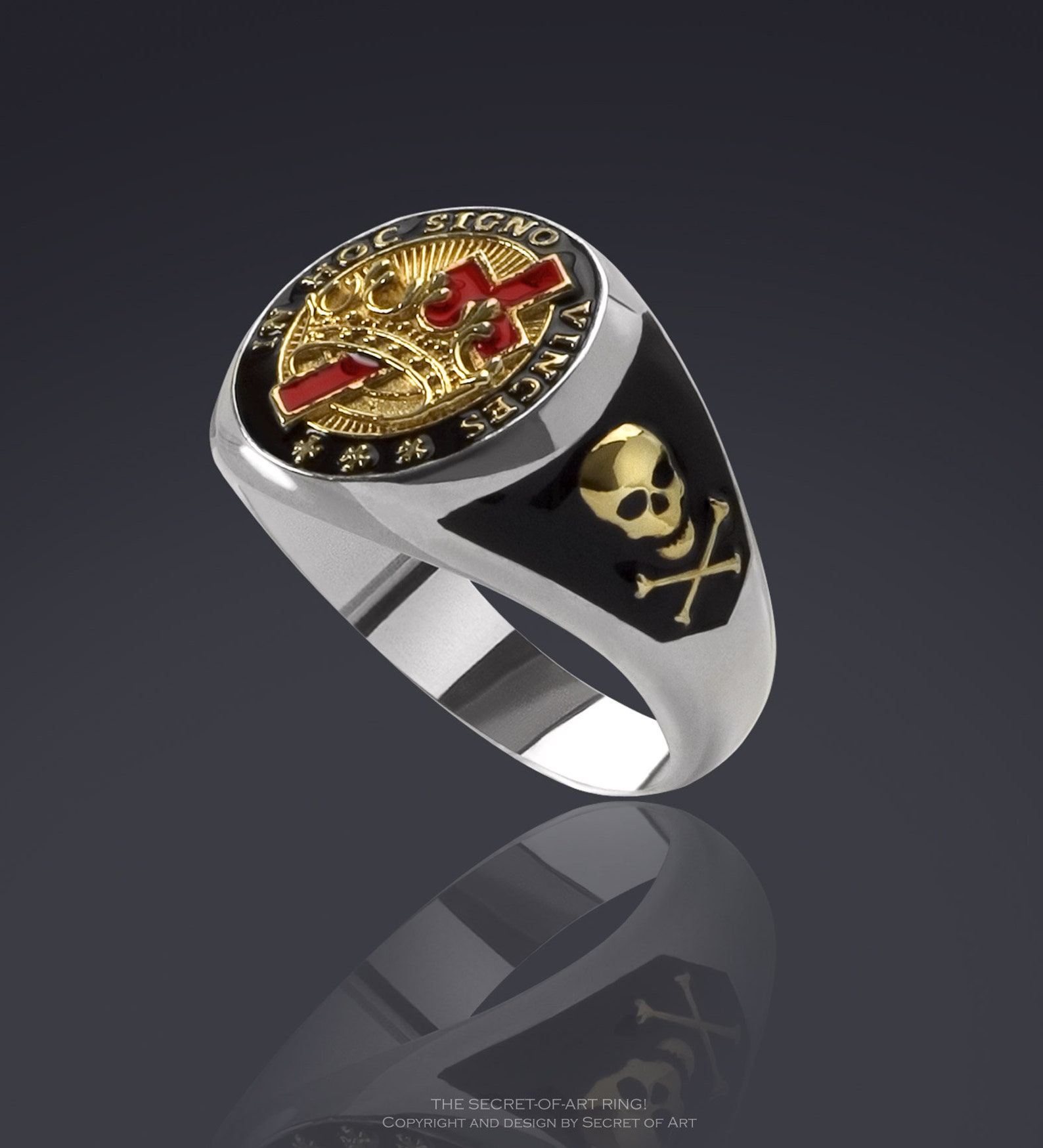 Knights Templar Ring Signet Ring Crusader jewelry gift In hoc | Etsy