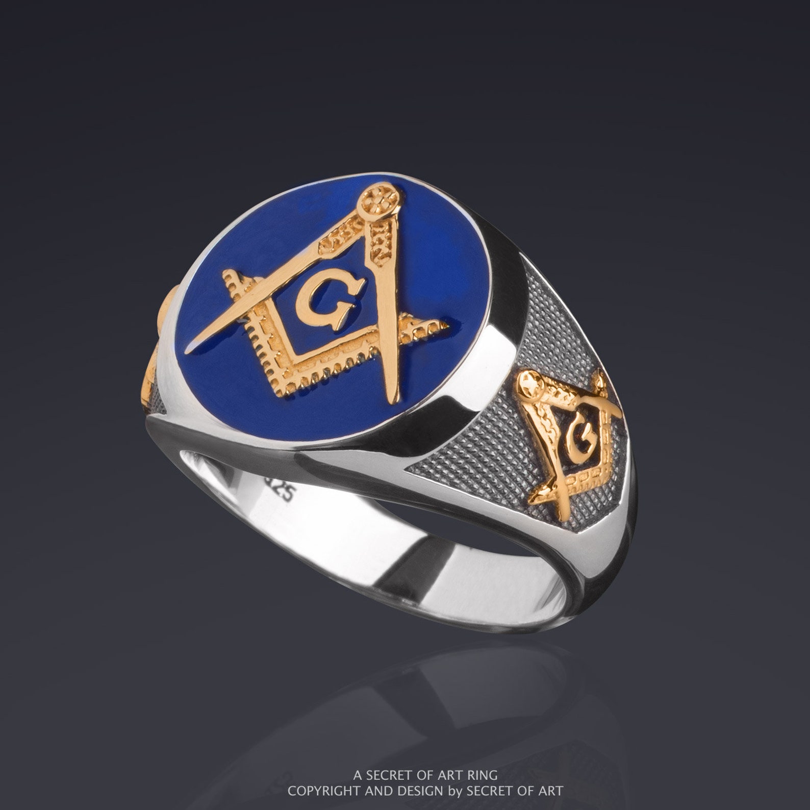 Masonic Ring Blue Lodge Signet Ring Master Mason Freemason - Etsy