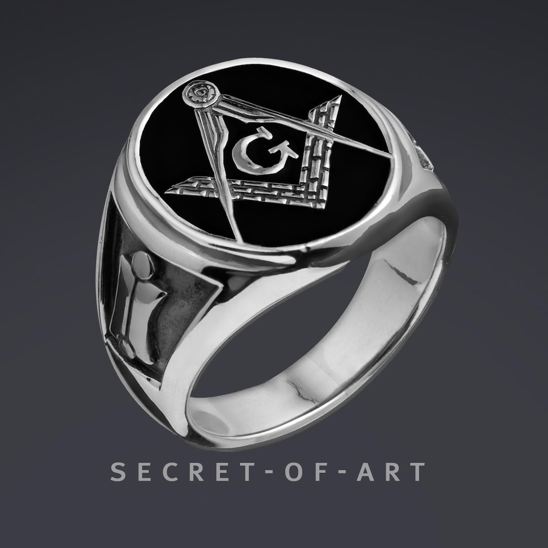 Masonic Ring Signet Ring Blue Lodge Freemason Jewelry Master Mason ...