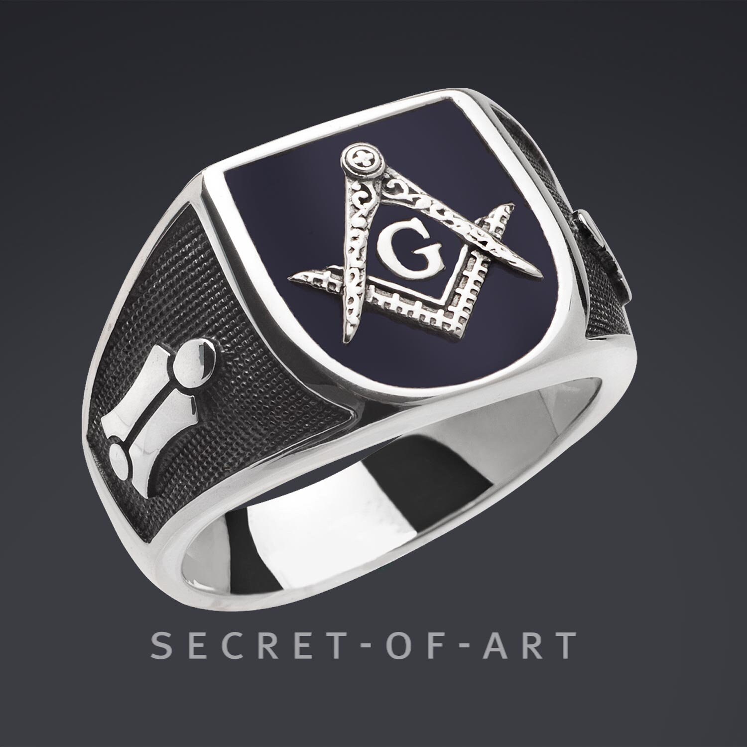 Masonic Ring Master Mason Masonry Freemason Jewelry Gift Freemasonry ...