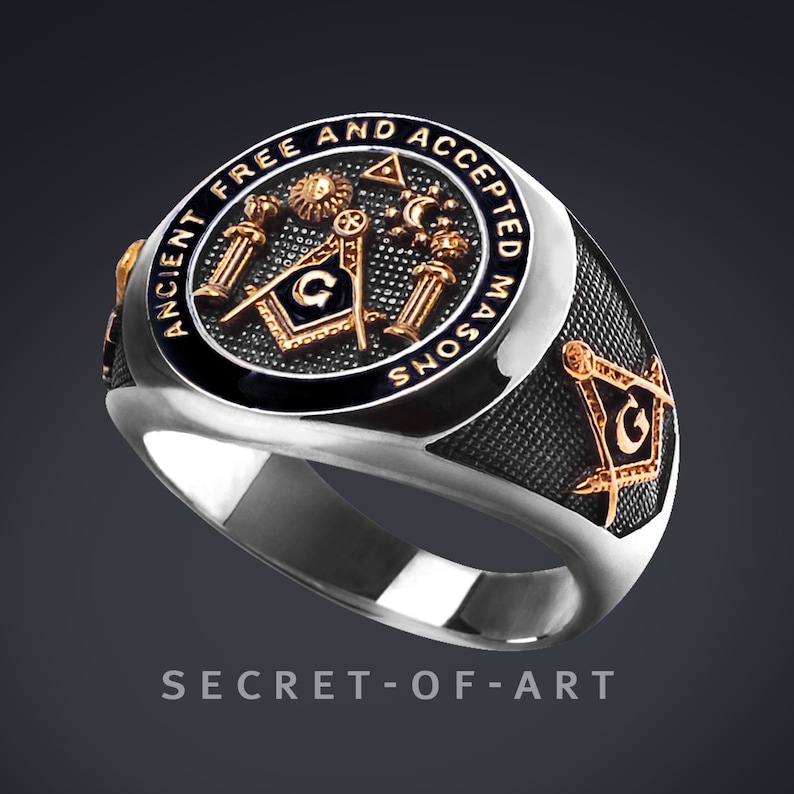 Masonic Ring AF AM Silver 925 Freemason Mason Masonry Jewelry - Etsy