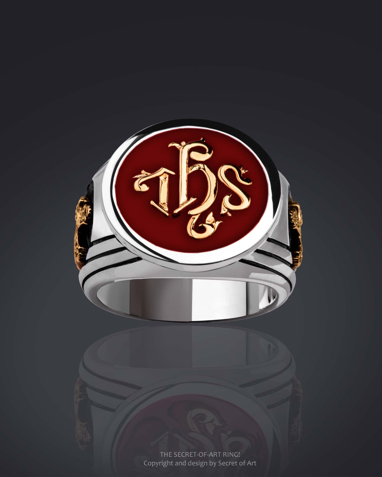 IHS Ring Jesus Religious 925 Silver God Messiah Deacon Bishop Cross ...