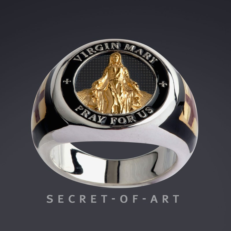Virgin Mary Ring - Etsy