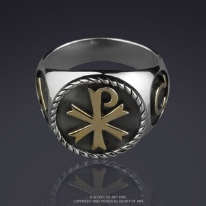 Chi Rho Ring Chi-rho Signet Ring Jesus Alpha Omega Bishop Religious ...