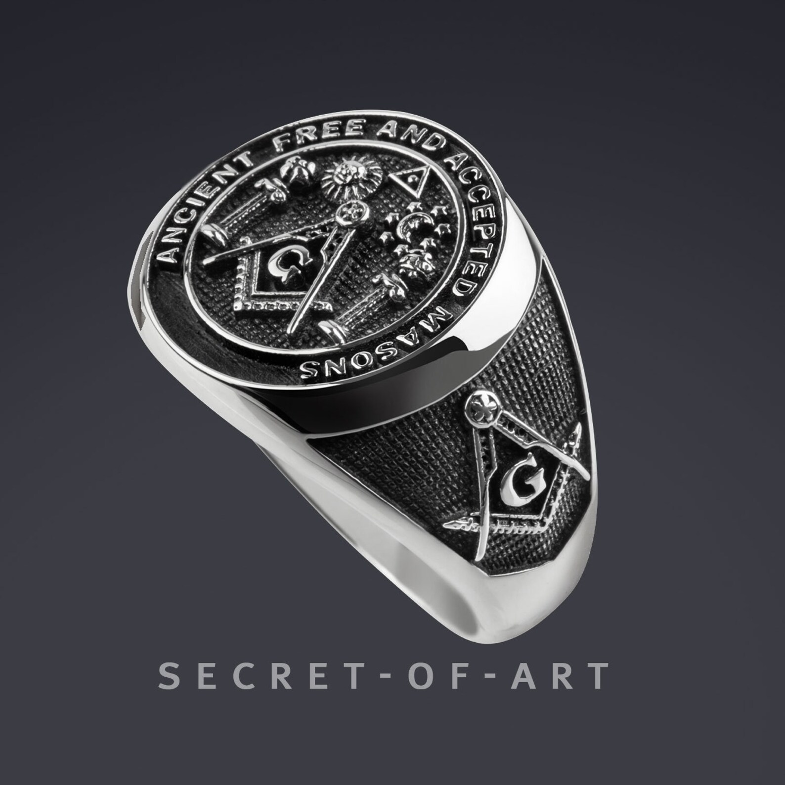 Masonic Ring AF AM Silver 925 Freemason Mason Masonry Jewelry - Etsy