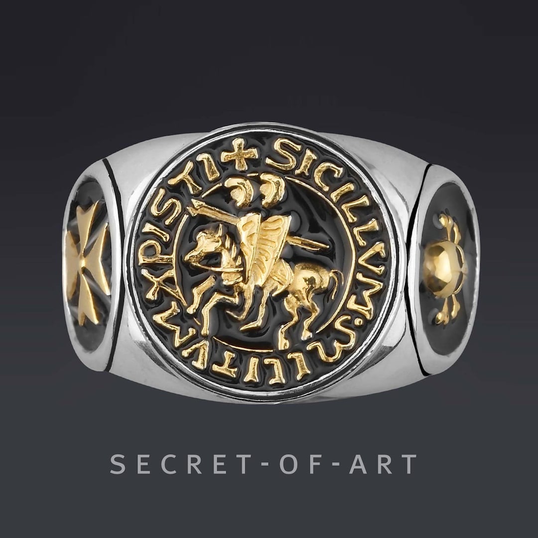 Knights Templar Ring Knight Jewelry Gift Crusader Masonic Master Mason ...