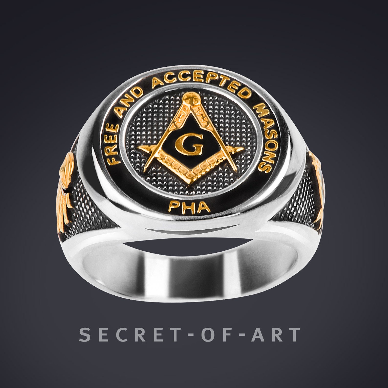 Masonic Ring for Freemason Masonry PHA Prince Hall 925 Silver - Etsy