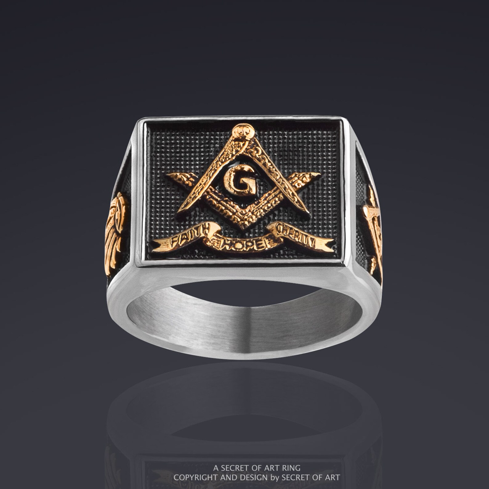 Masonic Ring for Freemason Masonry Jewelry Gift Stainless Steel Ring ...
