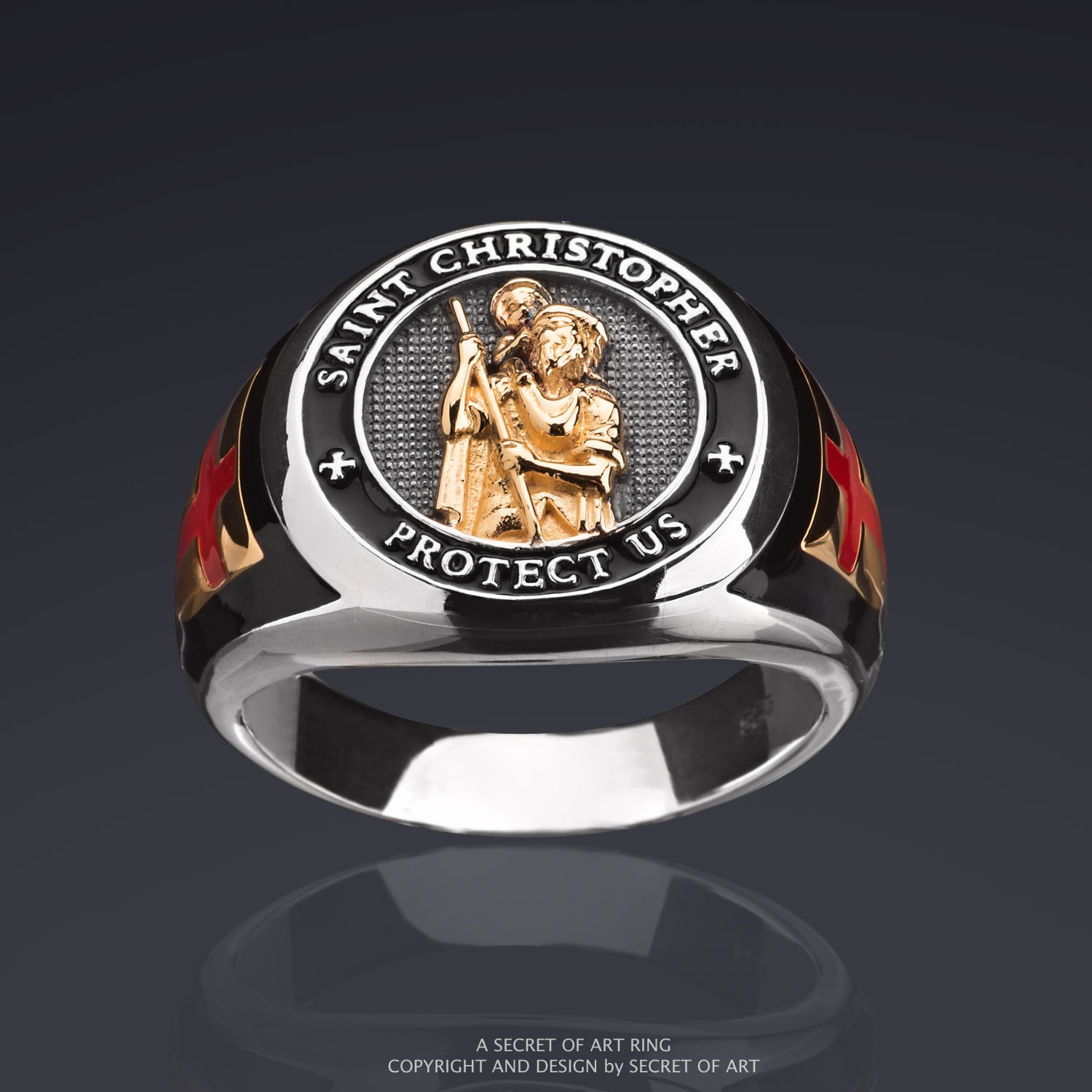 Saint Christopher Ring St Christoph Signet Ring Christ Child | Etsy