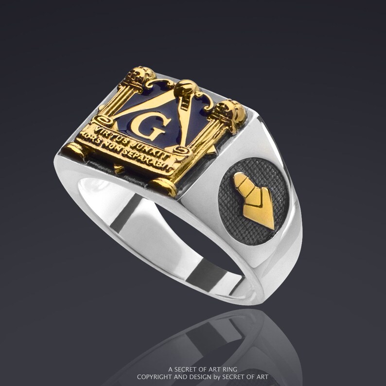 Masonic Ring Freemason Signet Ring Jewelry Master Mason - Etsy