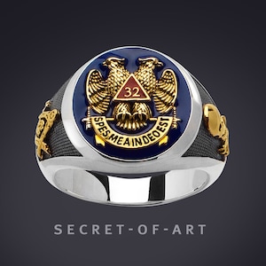 Masonic Ring AASR Signet Ring Ancient Accepted Scottish Rite 32 Degree ...