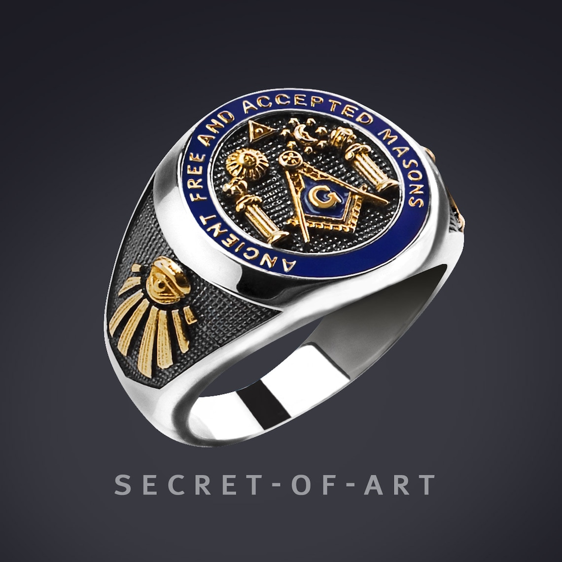 Masonic Ring AF AM Silver 925 Freemason Mason Masonry Jewelry - Etsy