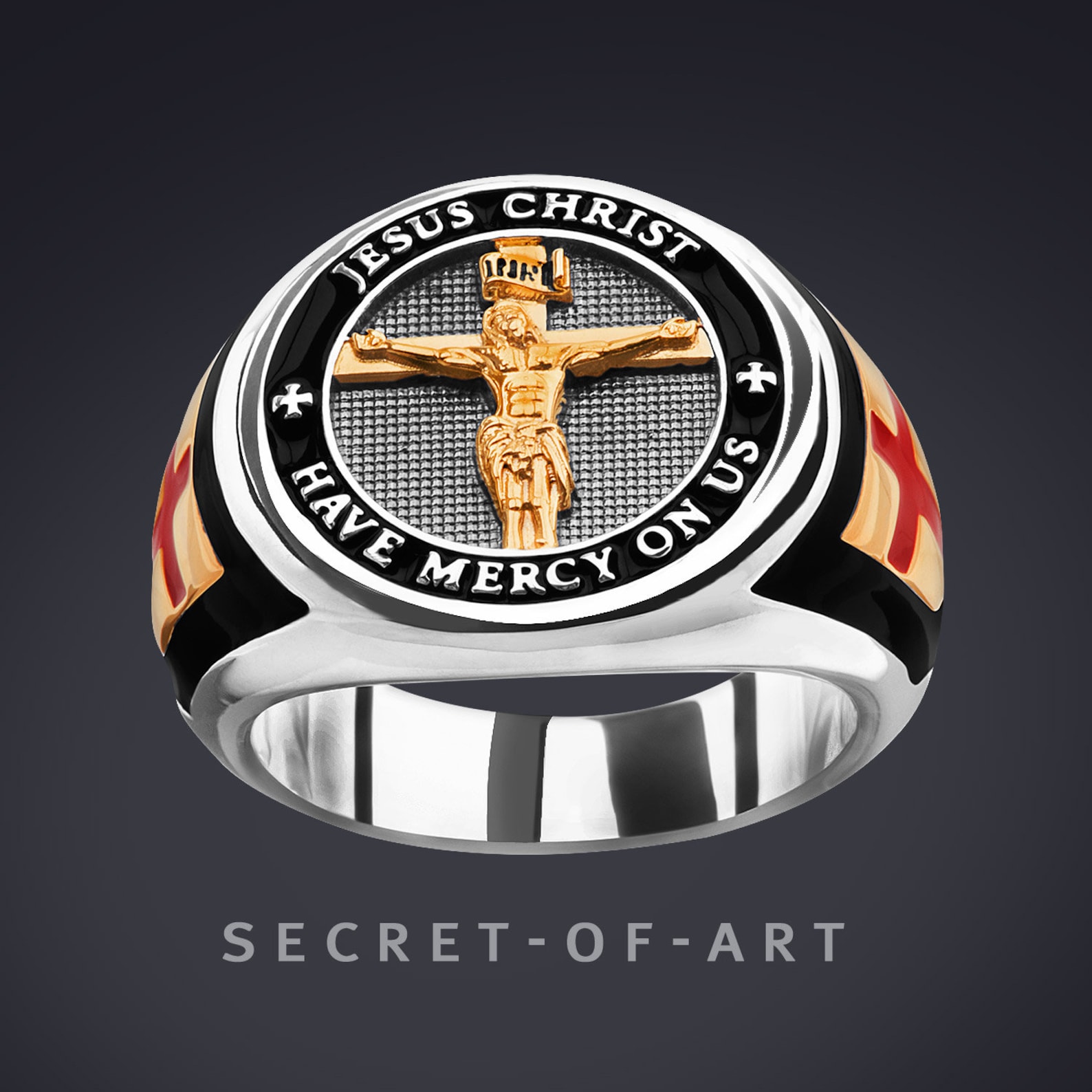 Jesus Ring Signet Ring Christ Messiah Chi-rho Deacon Bishop Priest ...