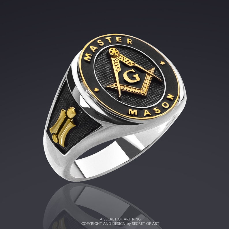 Masonic Ring Freemason Master Mason Signet Ring jewelry gift | Etsy