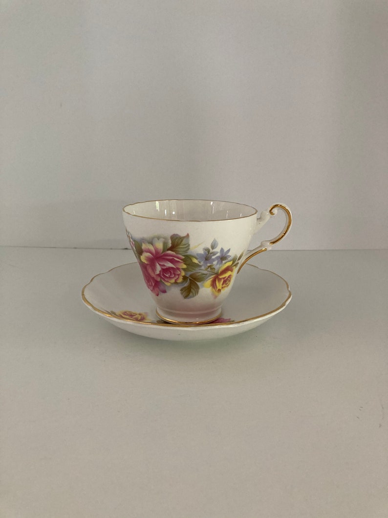 Regency English Bone China Tea Rose Pattern Tea Cup and - Etsy