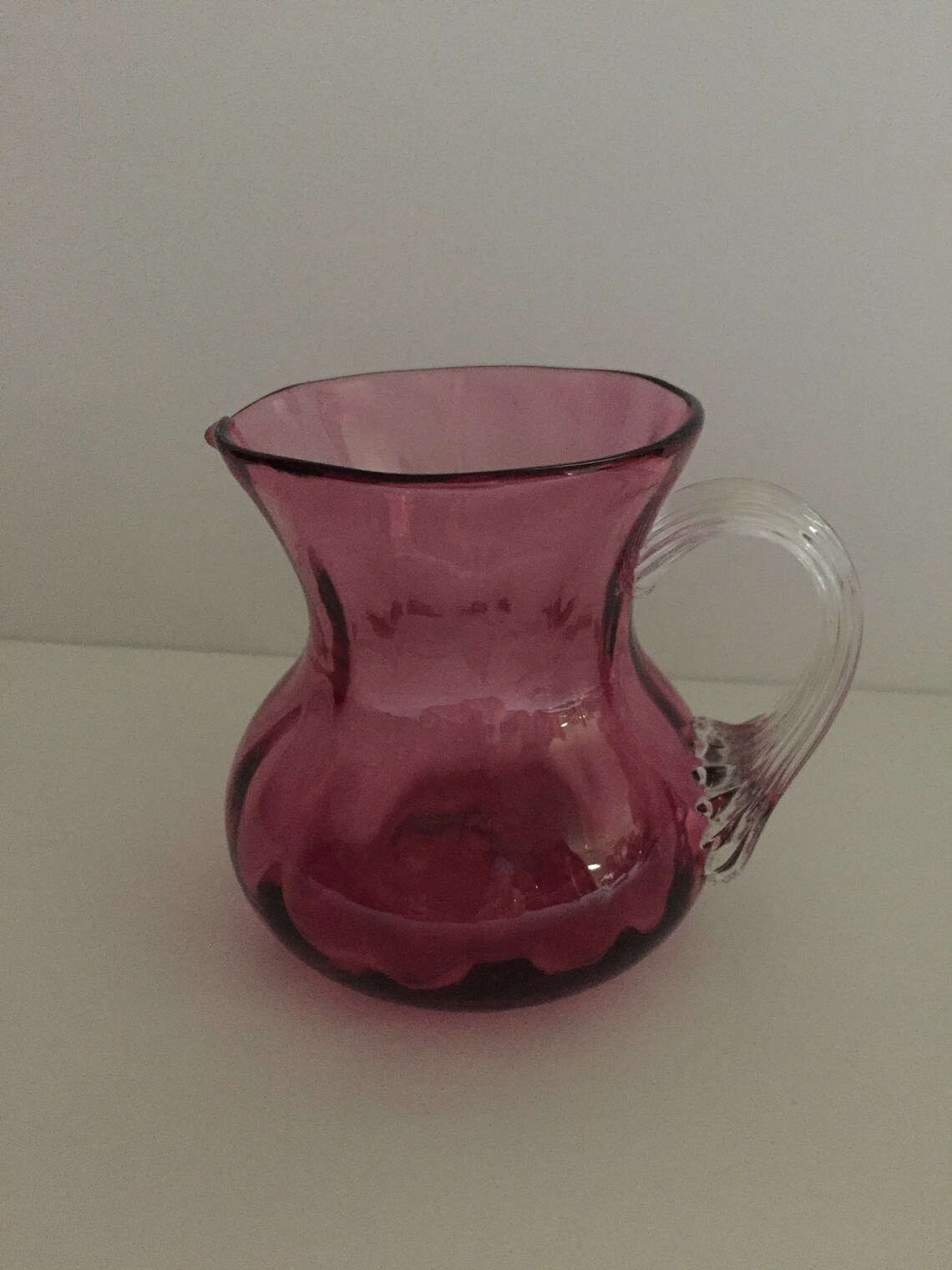 Vintage Cranberry Pilgrim Glass Cream Pitcher - Etsy