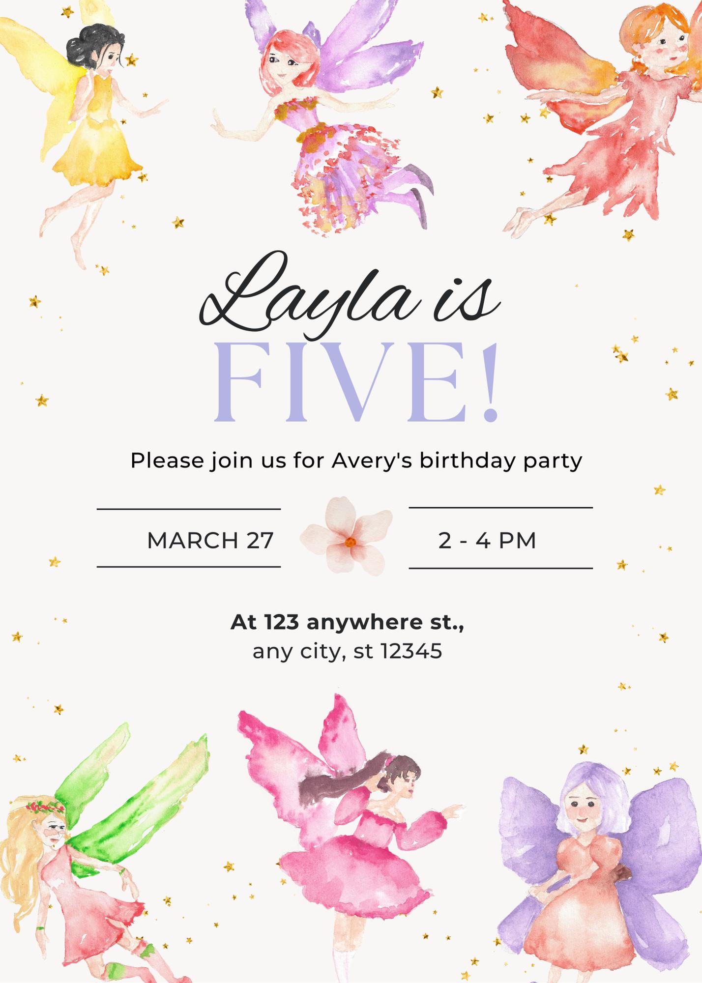 Fairy Party Invitation - Etsy