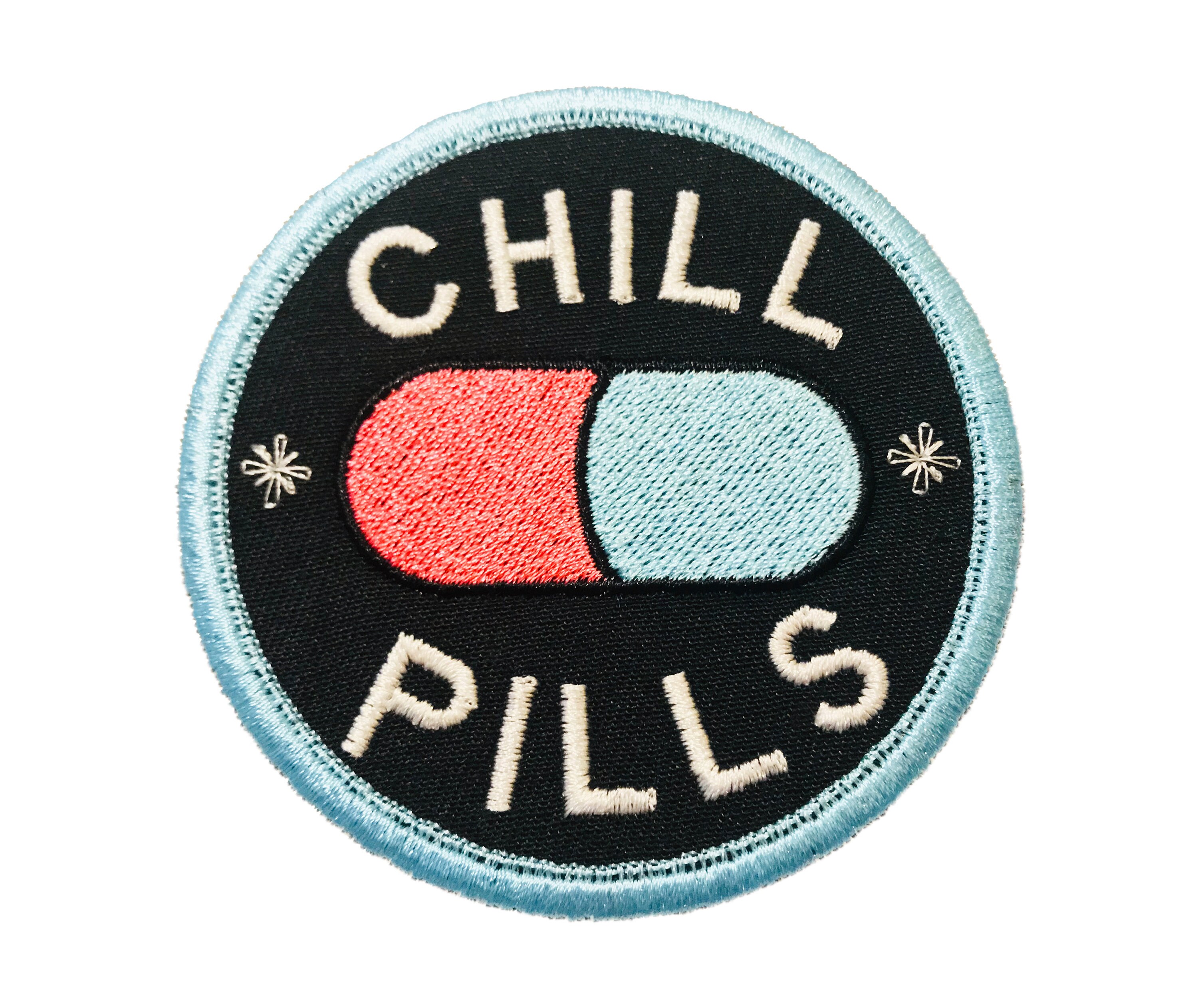 Chill Pills Iron-on Embroidered Patch, Decorative Patch, DIY Embroidery ...