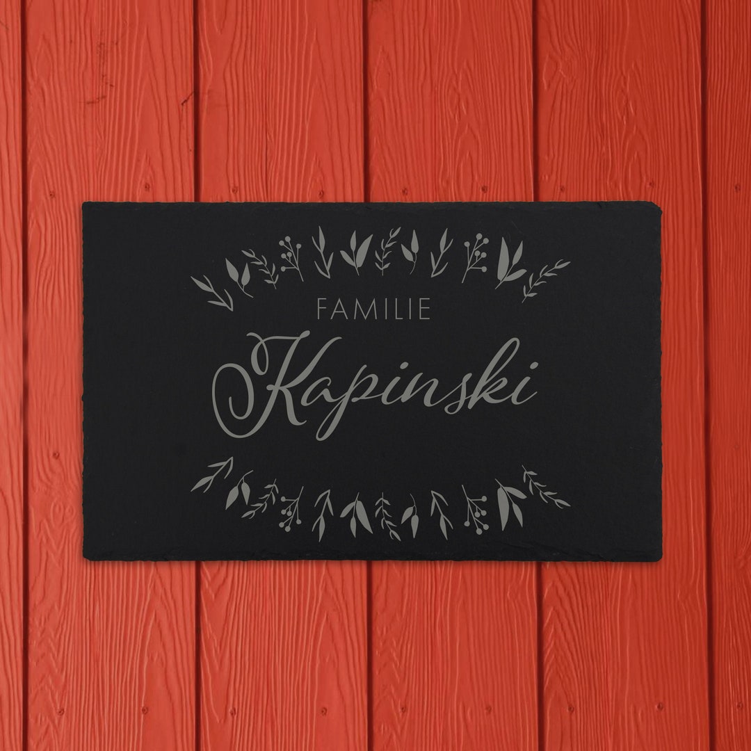 Name Plate Slate l20xw15 Cm Front Door With Engraving KAPINSKI ...