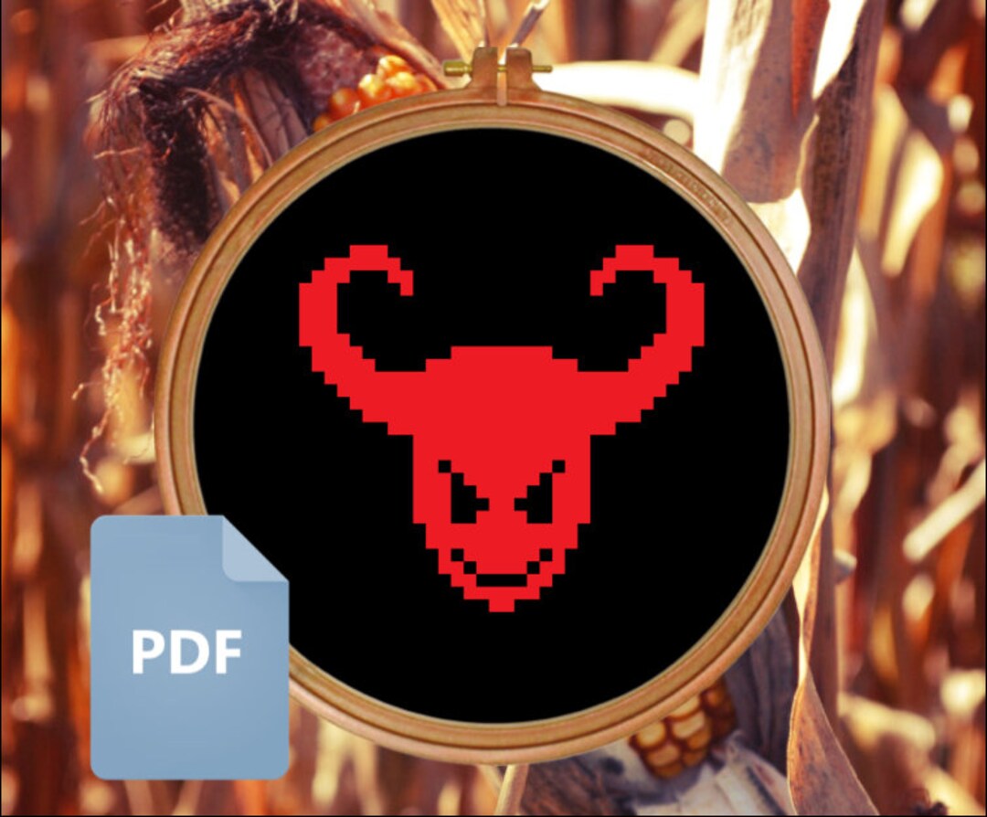 Stitchtober Day 23 the Devil Cross Stitch Pattern / Evil Satan Demon ...