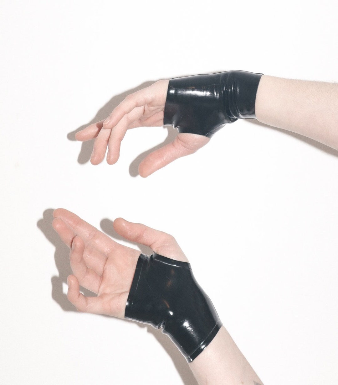 Latex Rubber Wrist Length Fingerless Gauntlets Gloves Custom Made - Etsy