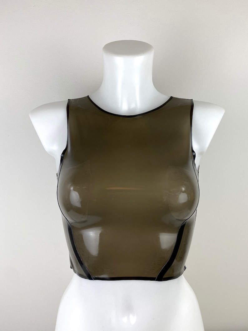Custom made Latex Rubber vest bodice crop top | Etsy