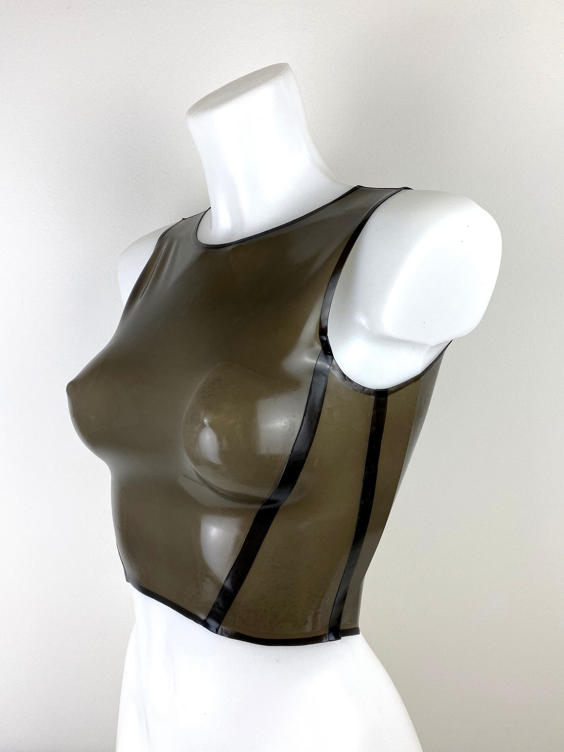 Custom Made Latex Rubber Vest Bodice Crop Top - Etsy UK