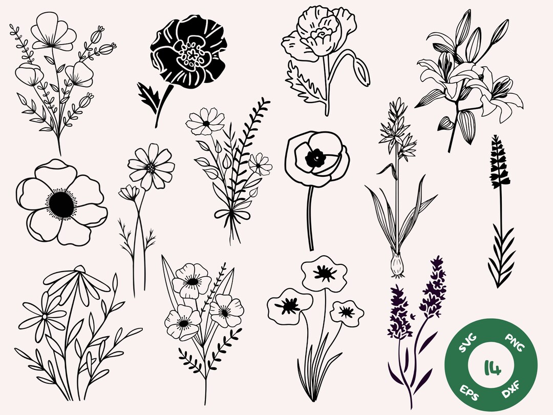 Wildflower Svg Bundle Floral Svg Bundle Wildflowers Svg Floral Svg