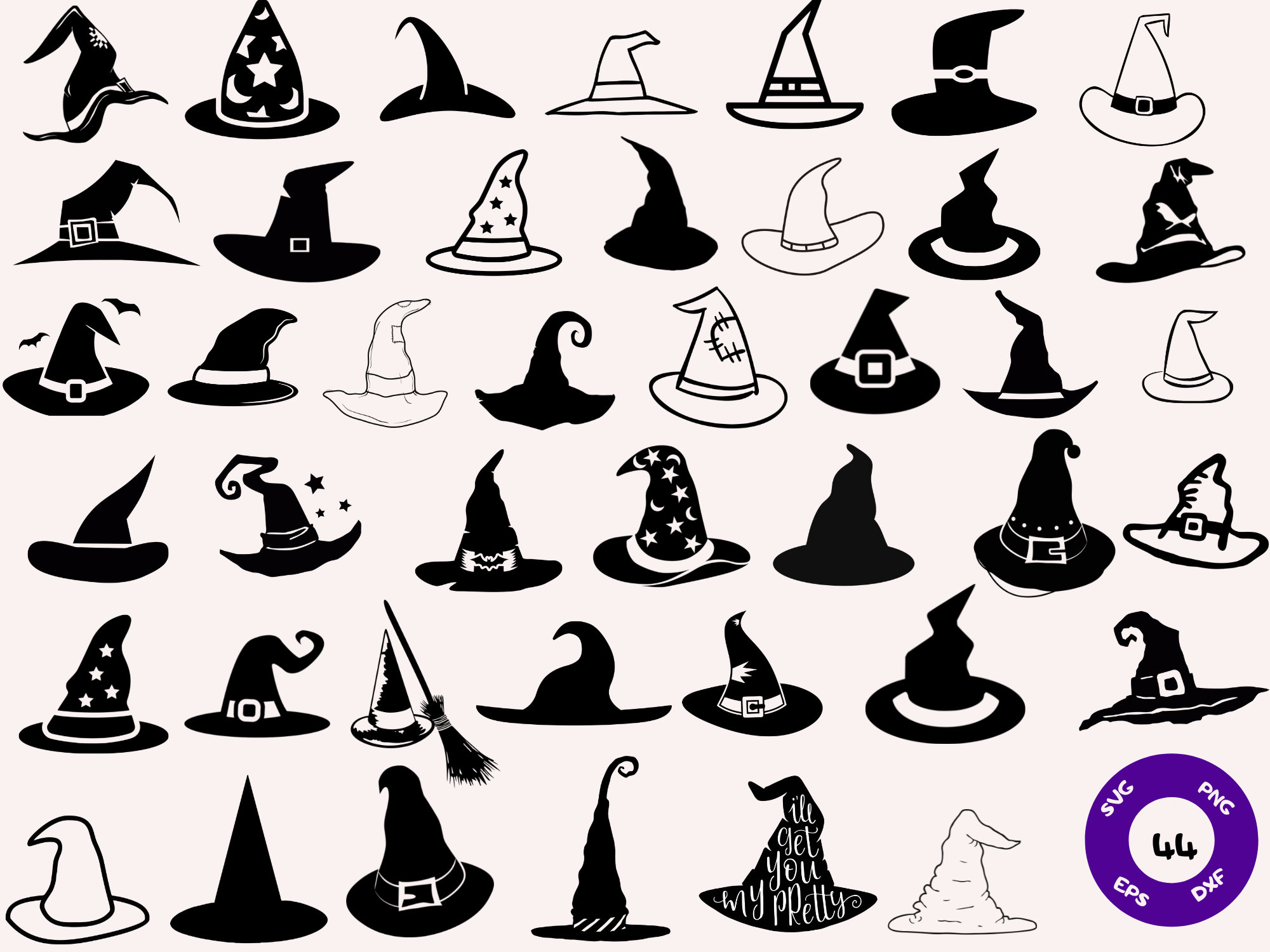 Witch Hat Svg,witch Svg,witch Hat Cut File,witch Hat Eps,witch Hat Dxf ...
