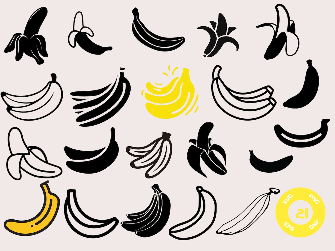 Banana SVG, Banana Cricut, Banana Silhouette, Banana Logo, Fruit SVG ...