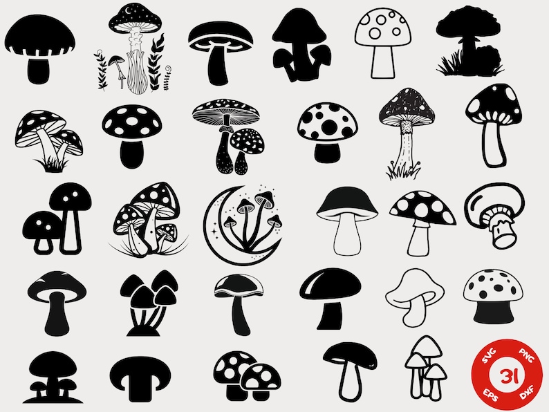 Mushroom Svg Bundle, Magic Mushroom Svg, Witchy Mushrooms Svg, Mystical ...