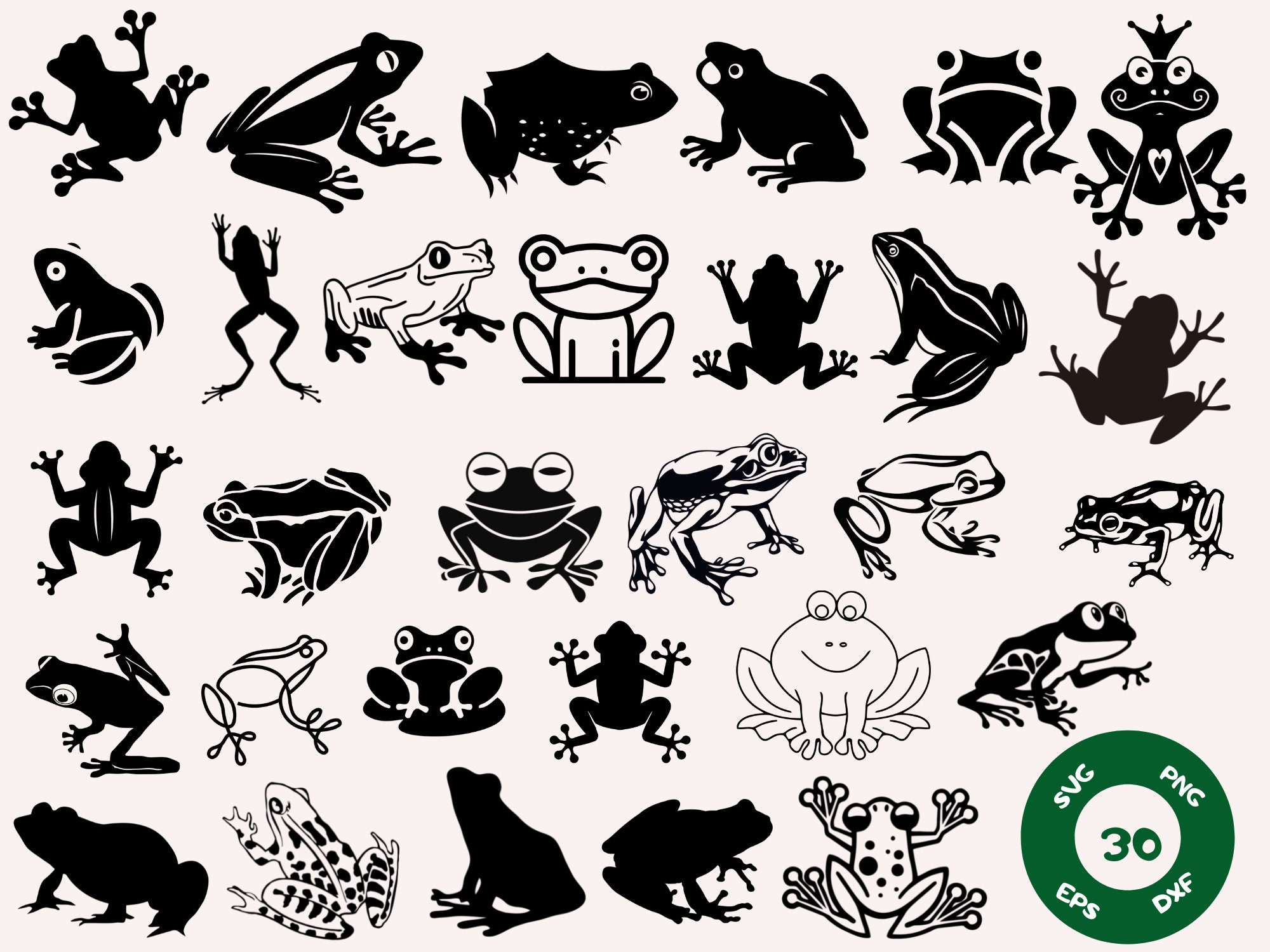 Frog SVG Bundle, Frog Face Svg, Frog Cut Files,frog Svg, Frog Monogram ...