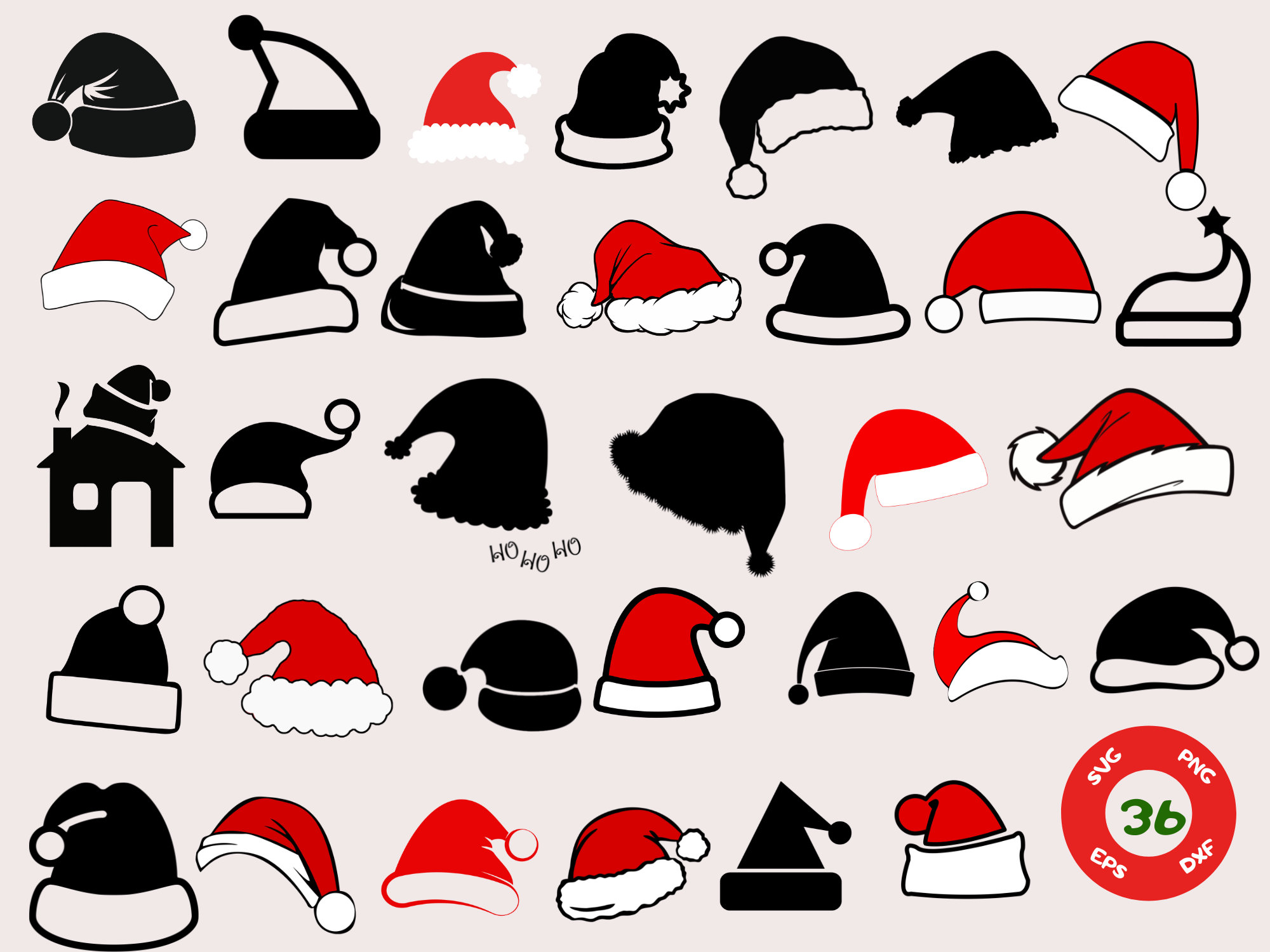 Santa Hat SVG Bundle, Santa Hat Cut File, Christmas Hat Svg, Elf Hat ...