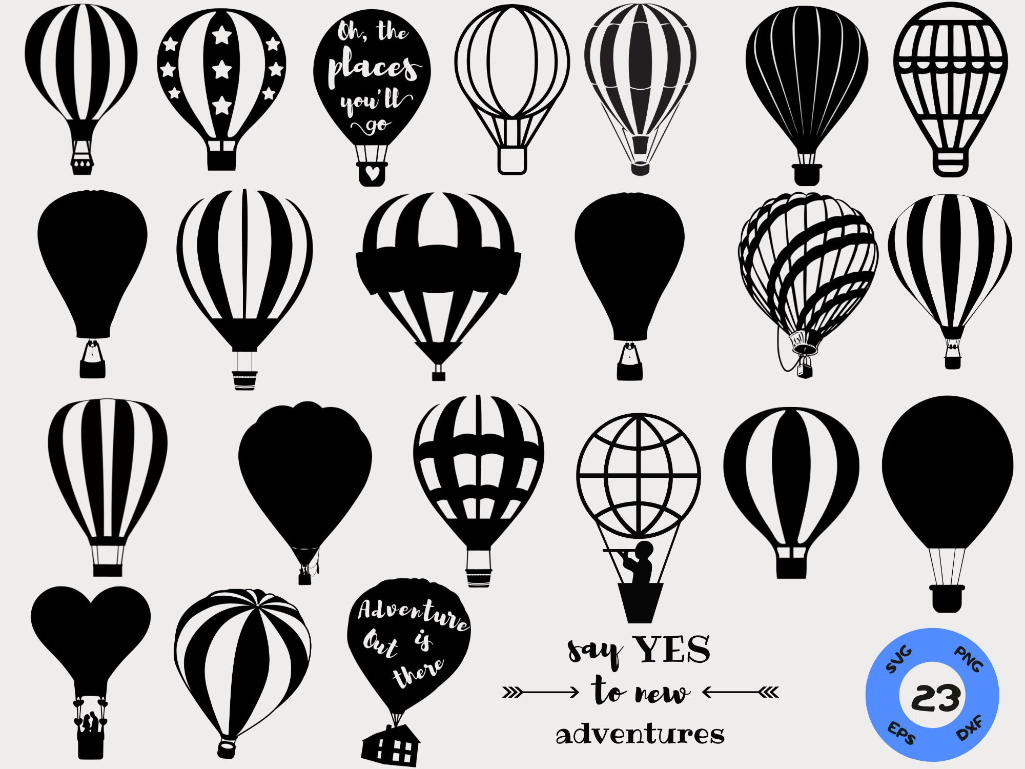 Hot Air Balloon Svg, Air Balloon Svg, Balloon Svg, Hot Air Clipart ...