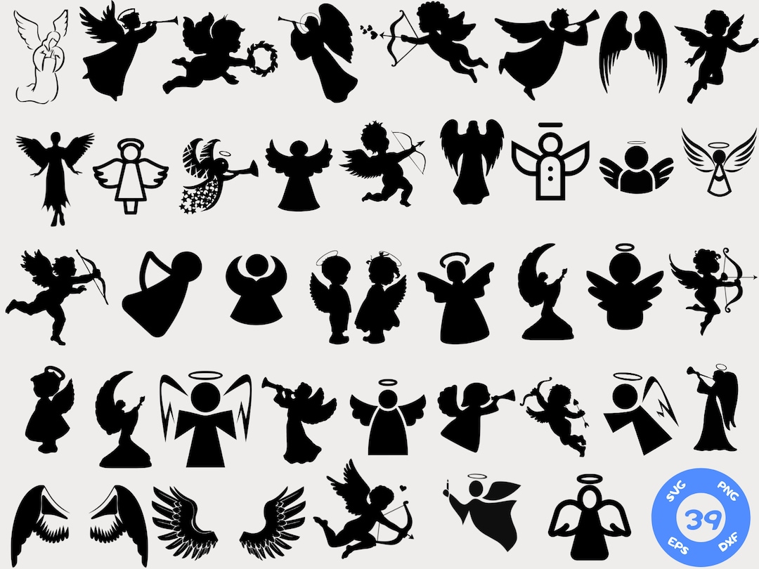 Angels Bundle Svg, Christmas Angels Svg, Christmas Decoration Svg, Angels Clipart,angels Cricut ...