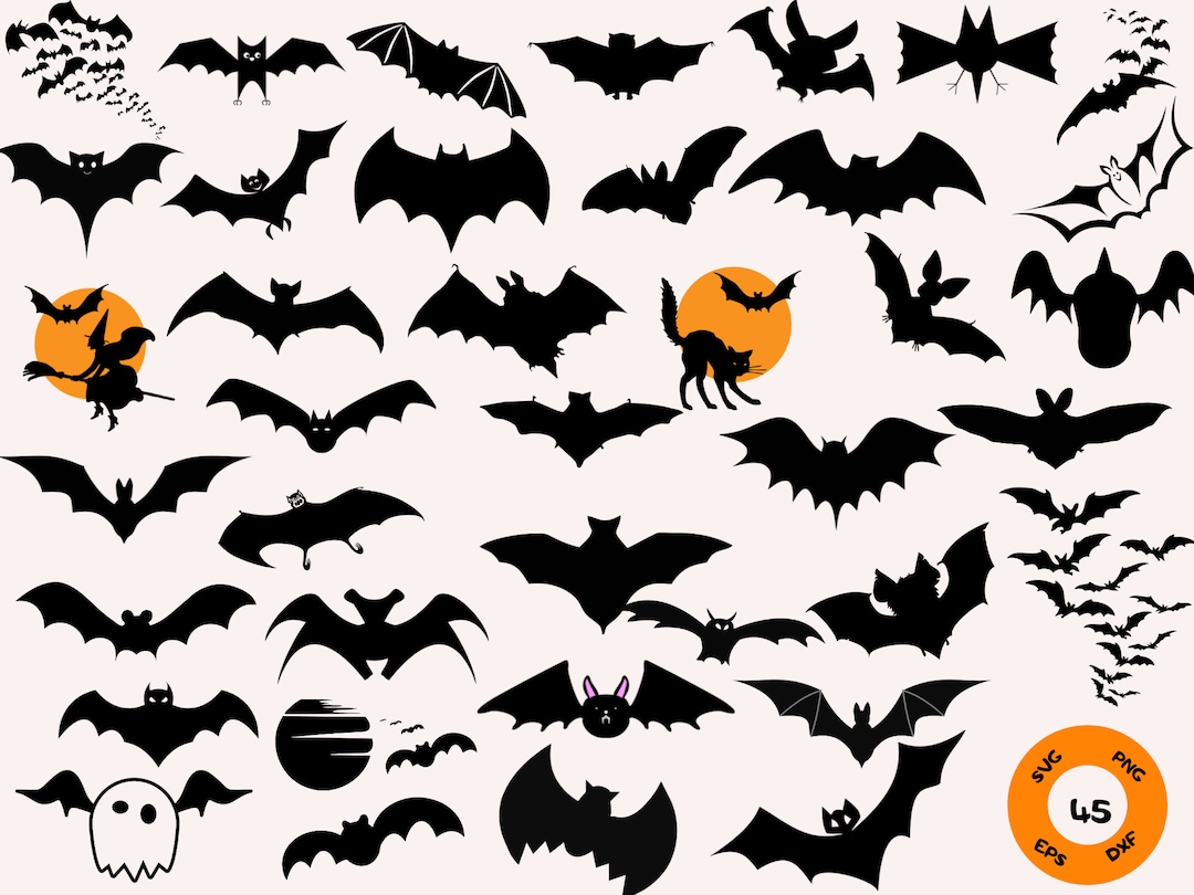 Bat SVG Bundle, Halloween Bat SVG, Bat, Files for Cricut, Silhouette ...