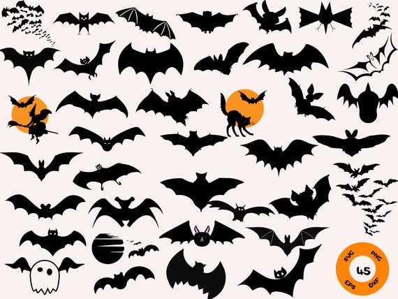 Bat SVG Bundle Halloween Bat SVG Bat Files for Cricut - Etsy