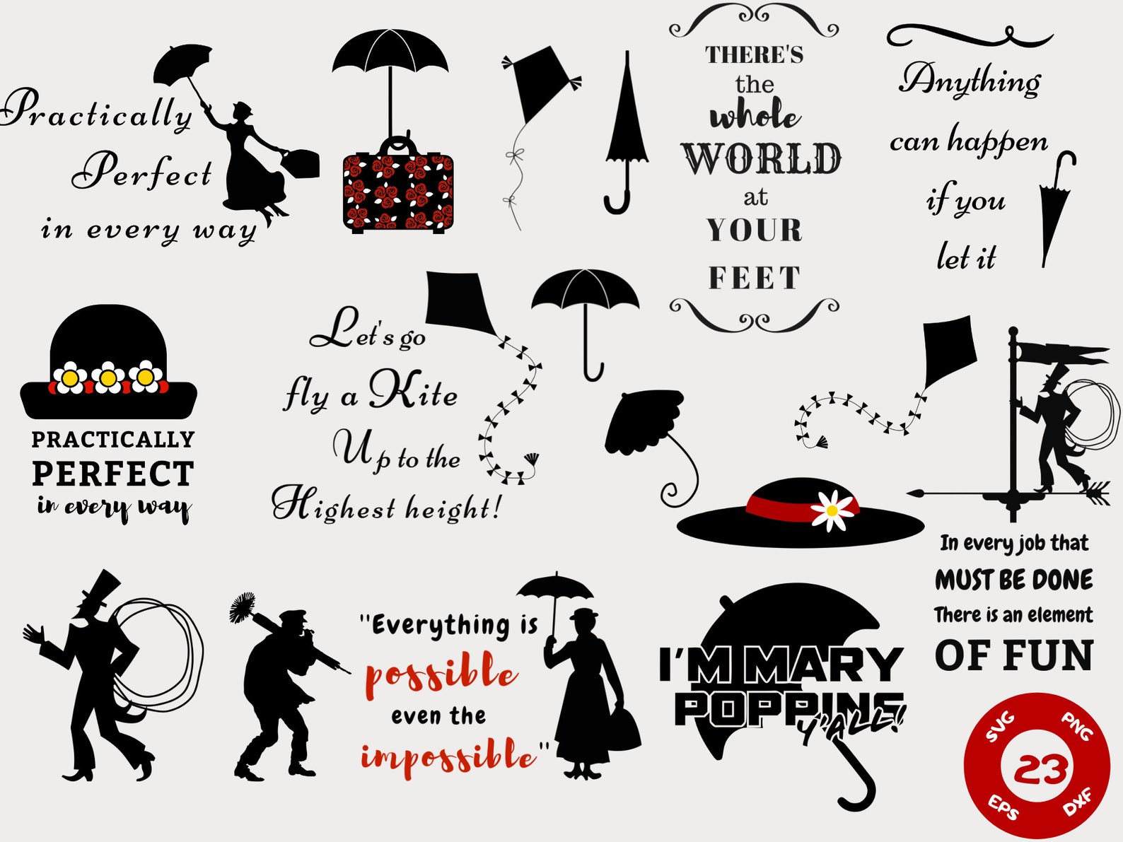 Mary Poppins Svg, Mary Poppins Quotes, Mary Poppins Clipart ...
