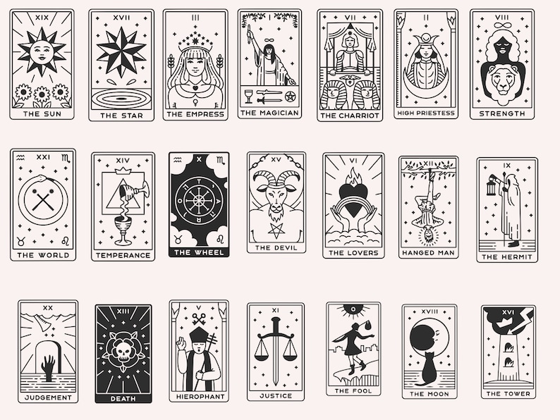 Tarot Cards Svg, Witch Tarot Svg, Major Arcana Svg, Celestial Tarot Svg ...