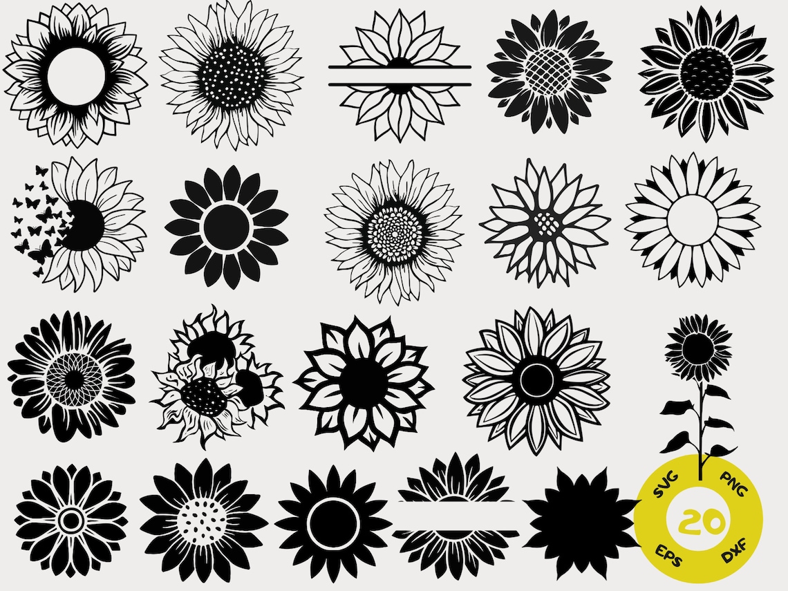 Sunflower SVG Bundle, Sunflower Svg, Sunflower Png, Sunflower Cut File ...