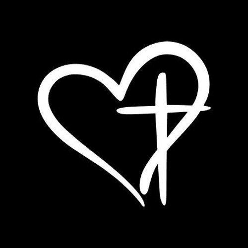 Heart Cross Vinyl Decal - Etsy