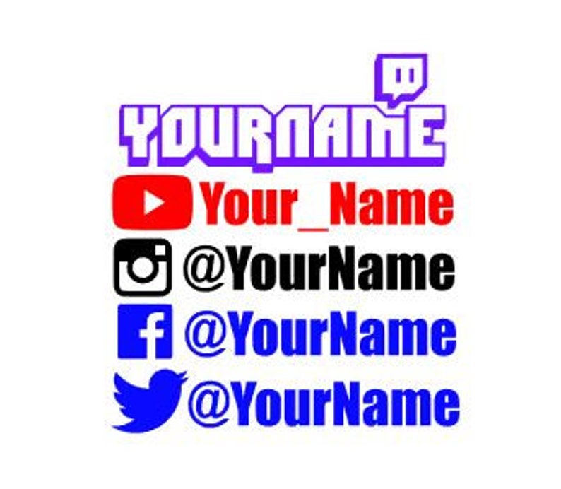 Custom TWITTER Name Decal FREE SHIPPING | Etsy