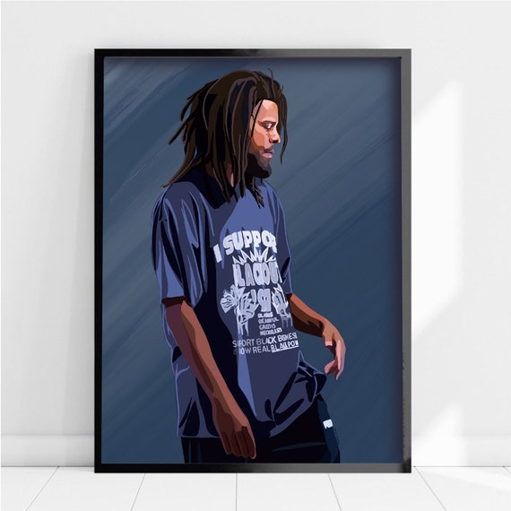 J Cole Wall Art Print Hip Hop Artist Gift Birthday | Etsy
