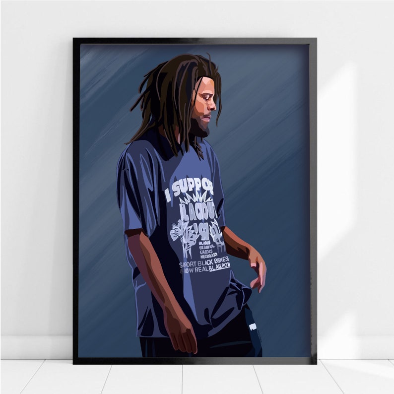 J Cole Wall Art Print Hip Hop Artist Gift Birthday - Etsy