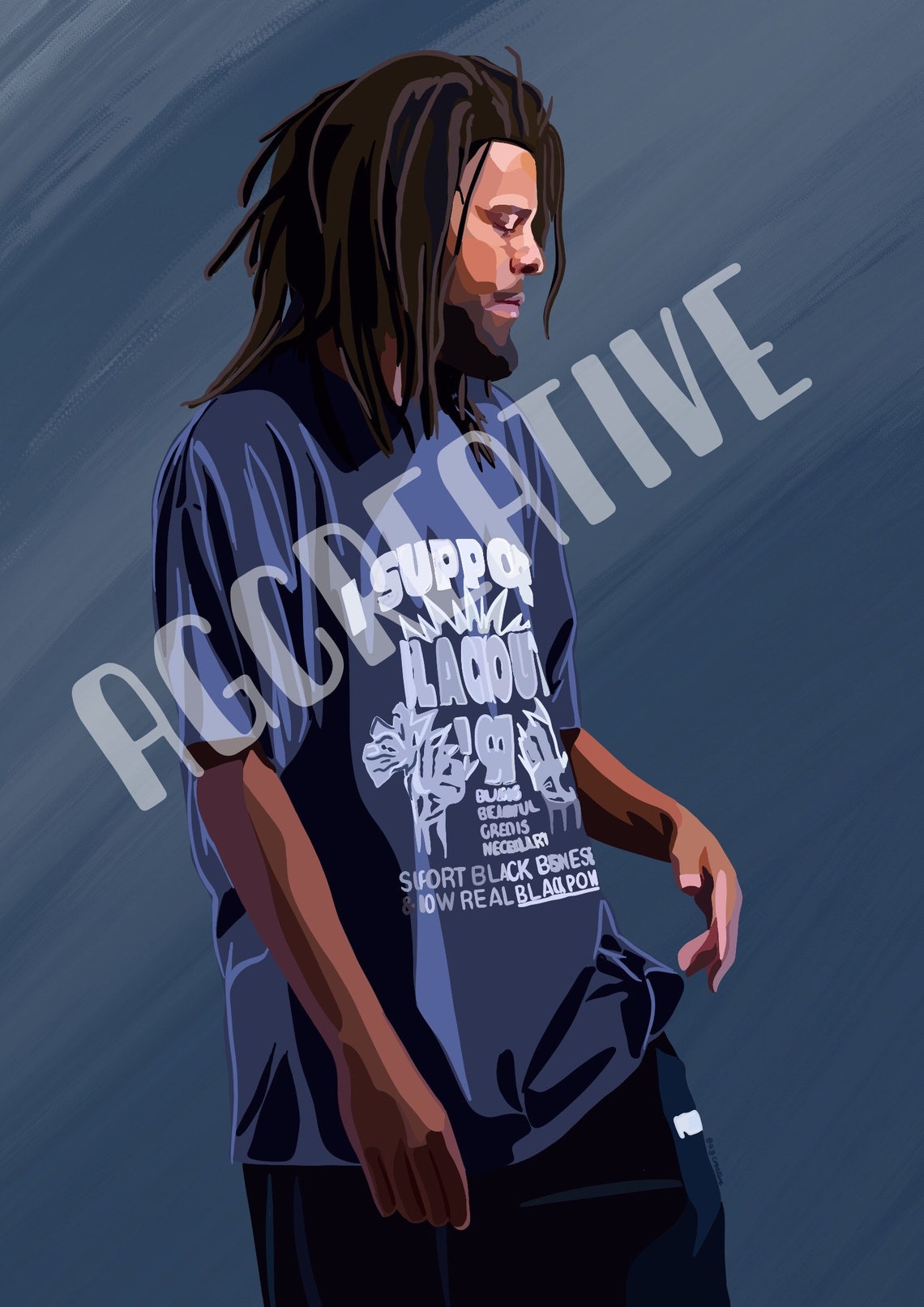 J Cole Wall Art Print Hip Hop Artist Gift Birthday - Etsy