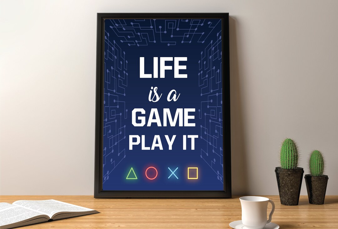 Life is A Game Play It Gaming Poster Gaming Print Video - Etsy