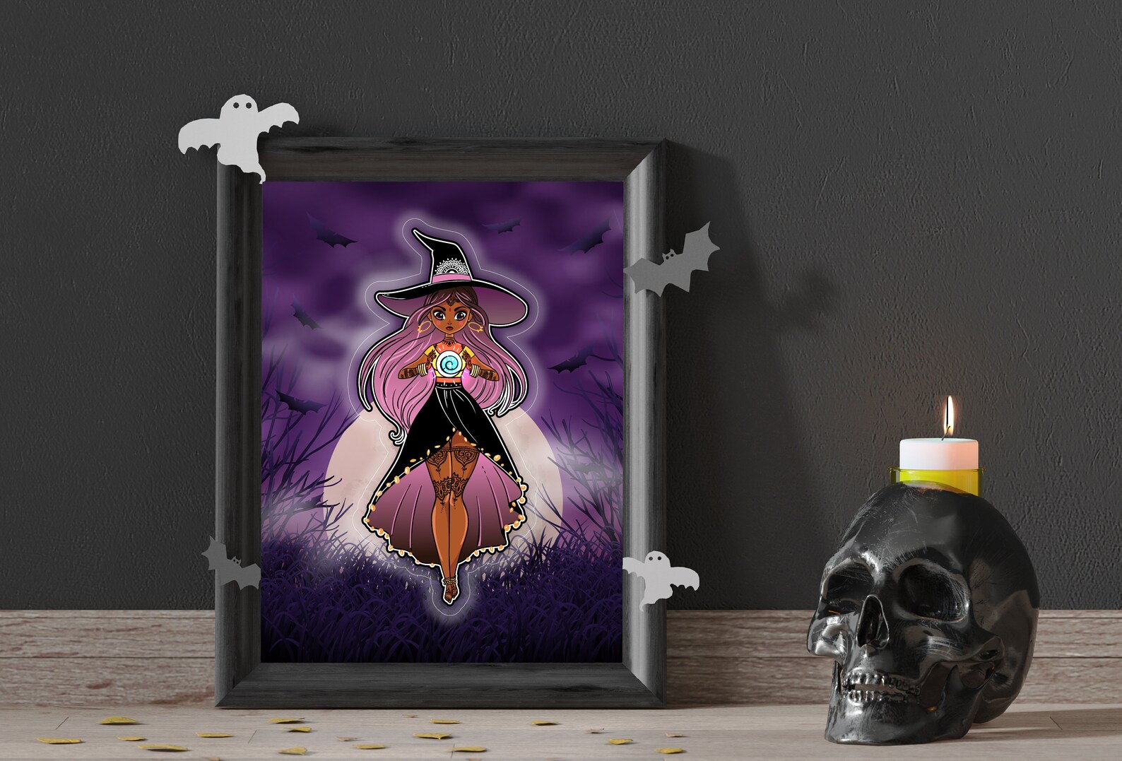 Halloween Poster Halloween Printable Cartoon Witch Decor | Etsy